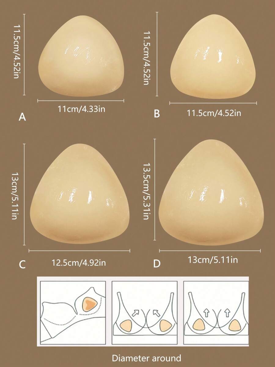 New Triangle Insert Sticky Silicone Bra Pads With No Expansion, Travel ...