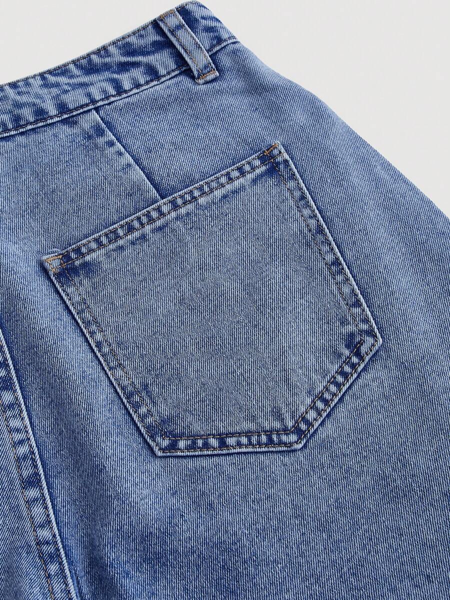 SHEIN MOD Women's Loose Fit O-Shape Nine-Tenth Length Denim Pants, Blue ...