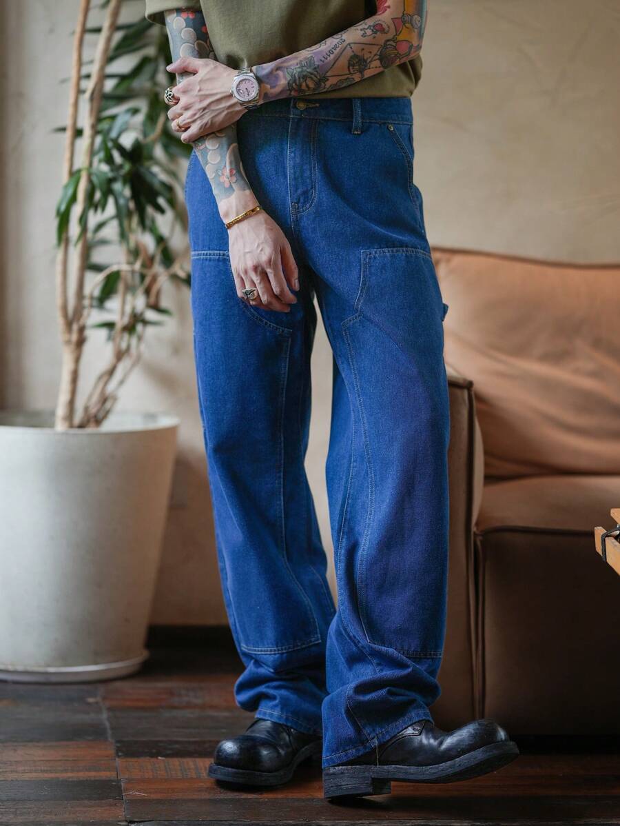 Manfinity Homme Amerikanische Stil Vintage Herren Distressed Medium ...