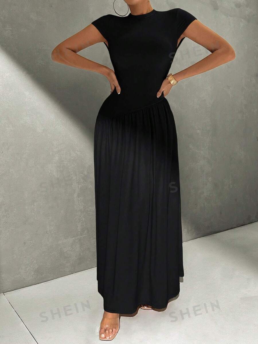 SHEIN Privé Elegant And Simple Daily Wear Asymmetrical A-Line Midi ...