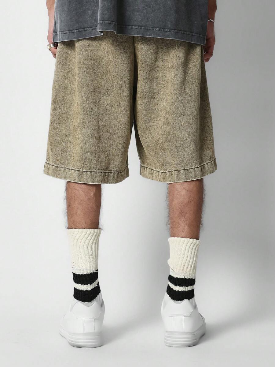 SUMWON Pull On Denim Cargo Jorts | SHEIN USA