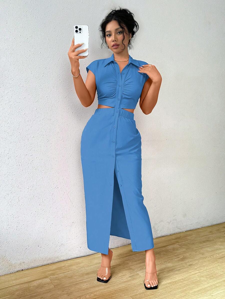 RosyDaze Ladies' Solid Color Simple Daily Dress Maxi Women Outfit ...