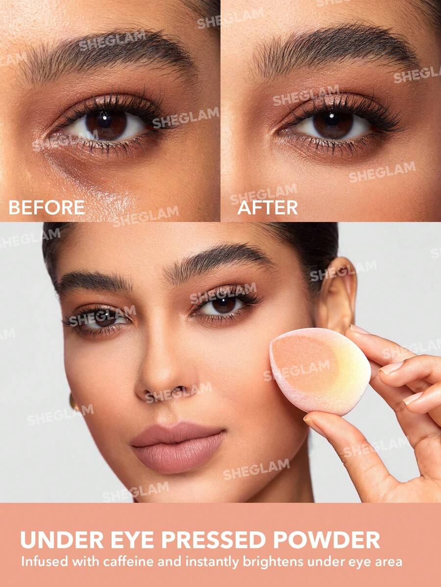 SHEGLAM Insta-Ready Face & Under Eye Setting Powder Duo-Toasted Almond ...