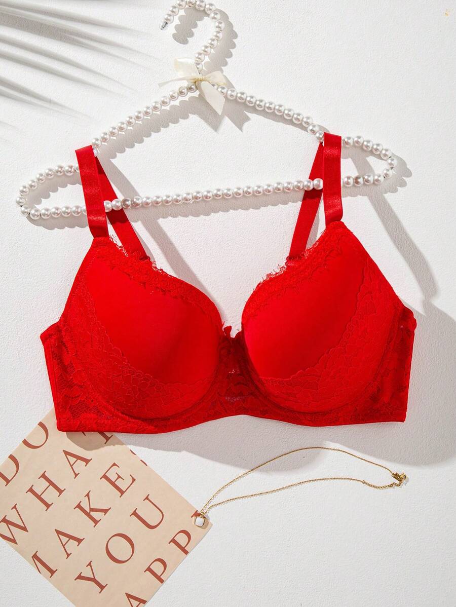 Sutiã com arame de renda em Plus Size, uma peça | SHEIN Brasil