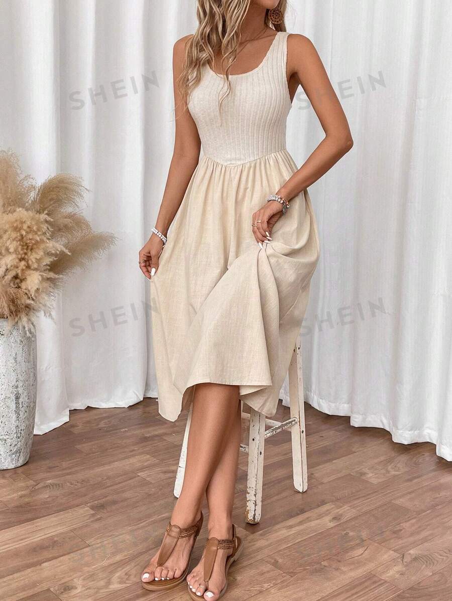 SHEIN Frenchy Ladies' Linen Plain And Simple Daily Wear Sleeveless Fall ...