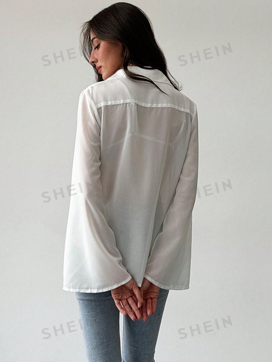 SHEIN Aloruh Elegant And Sexy Semi-Transparent Minimalist Sexy Style ...