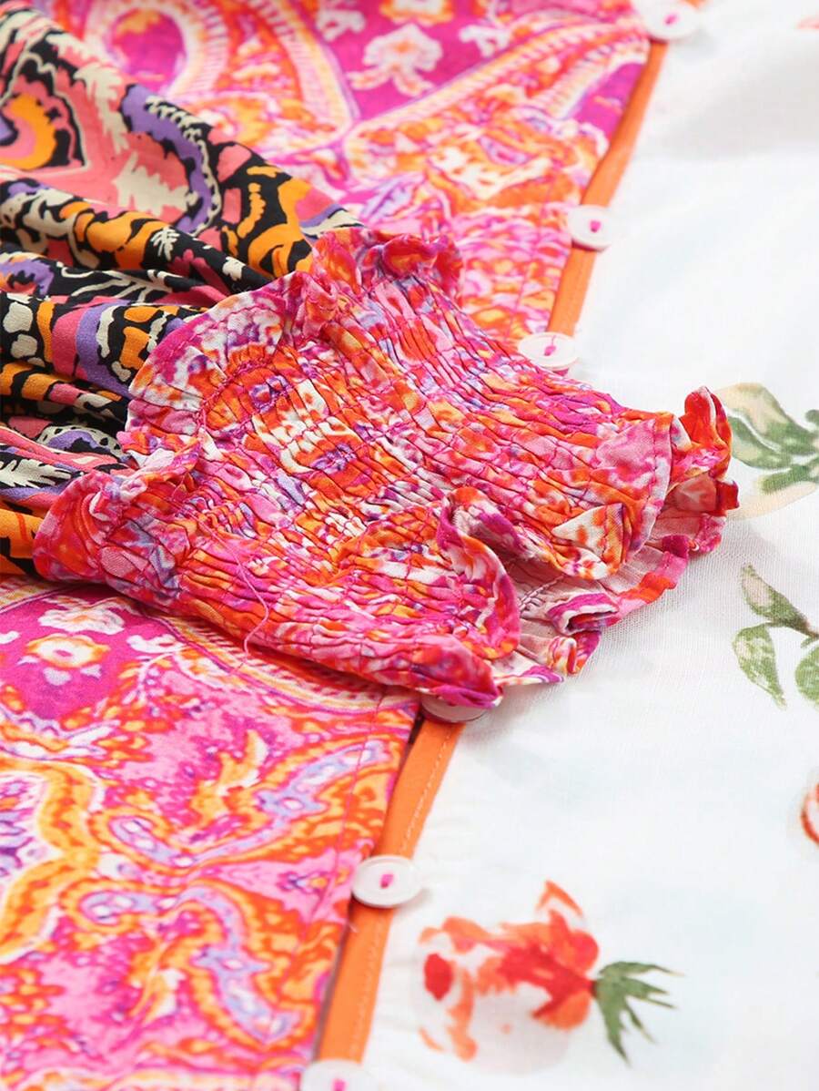 Acelitt Womens Floral Print Drop Shoulder Shirt Shein Usa