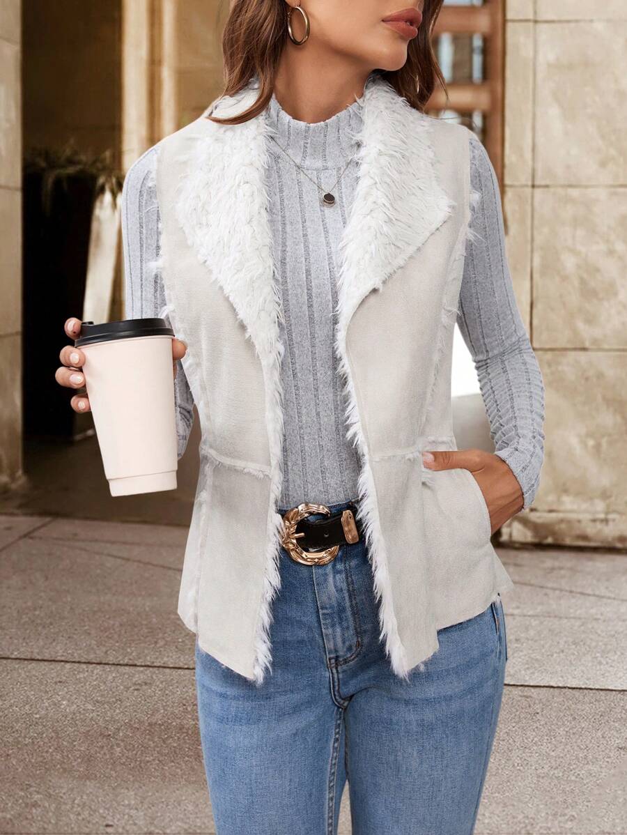 SHEIN Clasi Chaleco con forro térmico de estilo acolchado de color ...