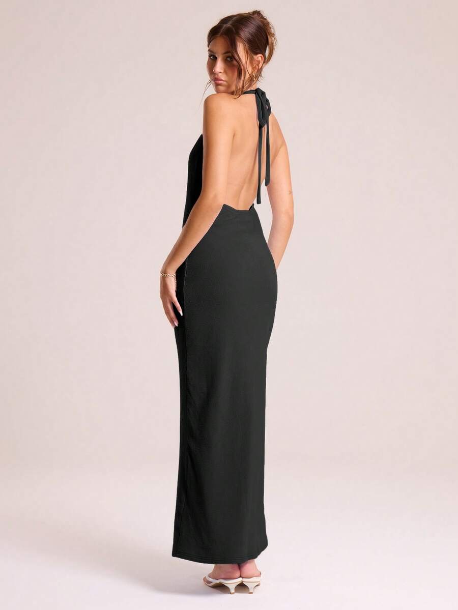 MUSERA Slinky Cut Out Ruched Drape Maxi Dress Elegant Spring Vacation ...