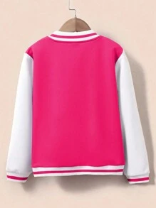 Sparklyn Tween Girls' Solid Color Patchwork Front Button Long Sleeve ...
