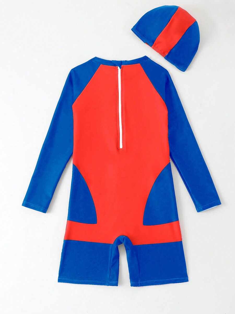 Tween Boys' Printed Rash Guard One-Piece Swimsuit | SHEIN UK