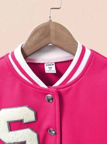 Sparklyn Tween Girls' Solid Color Patchwork Front Button Long Sleeve ...