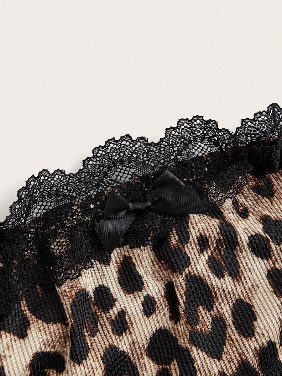 SHEIN EZwear Plus Size Leopard Print Lace Trim Backless Camisole Top For Women | SHEIN USA