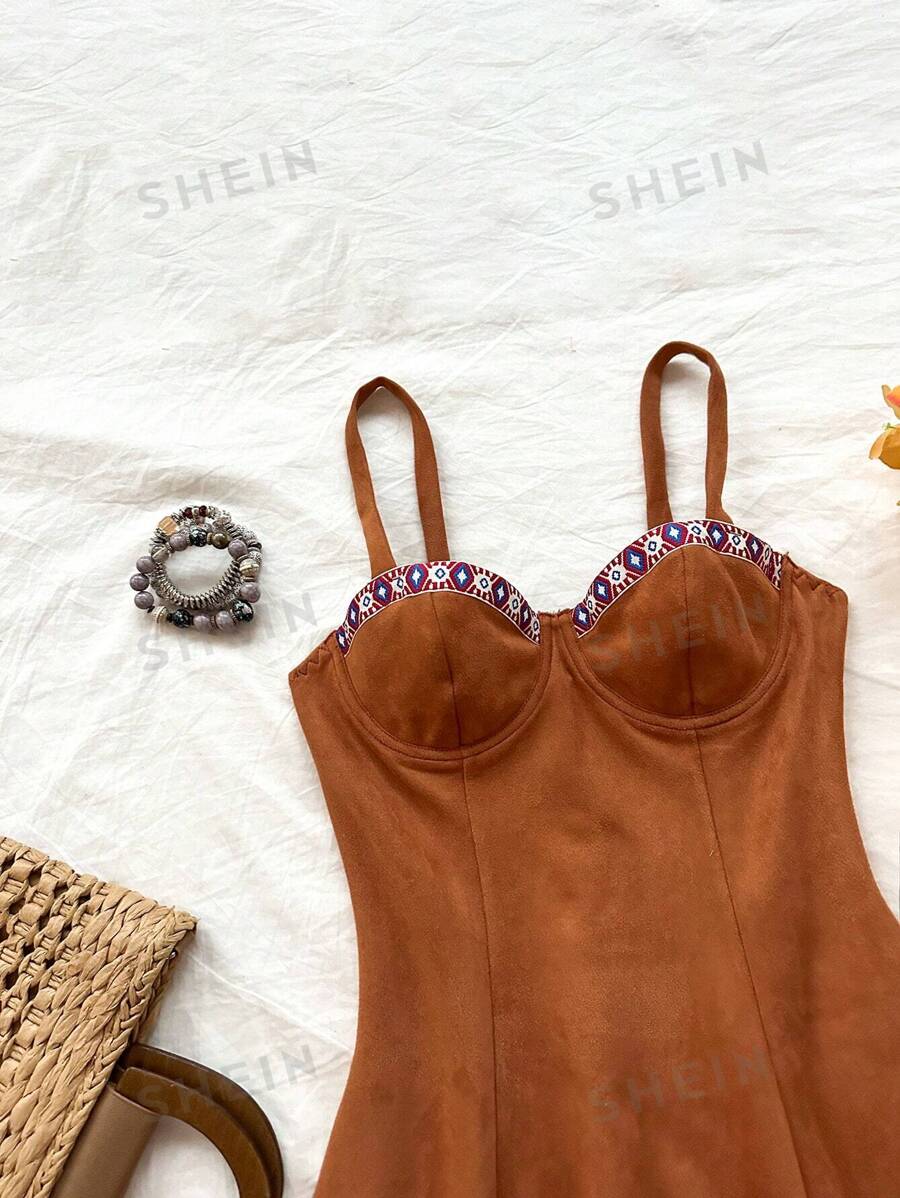 SHEIN WYWH Plus Size Women's Romantic & Cute Deer Velvet Fitted Midi ...