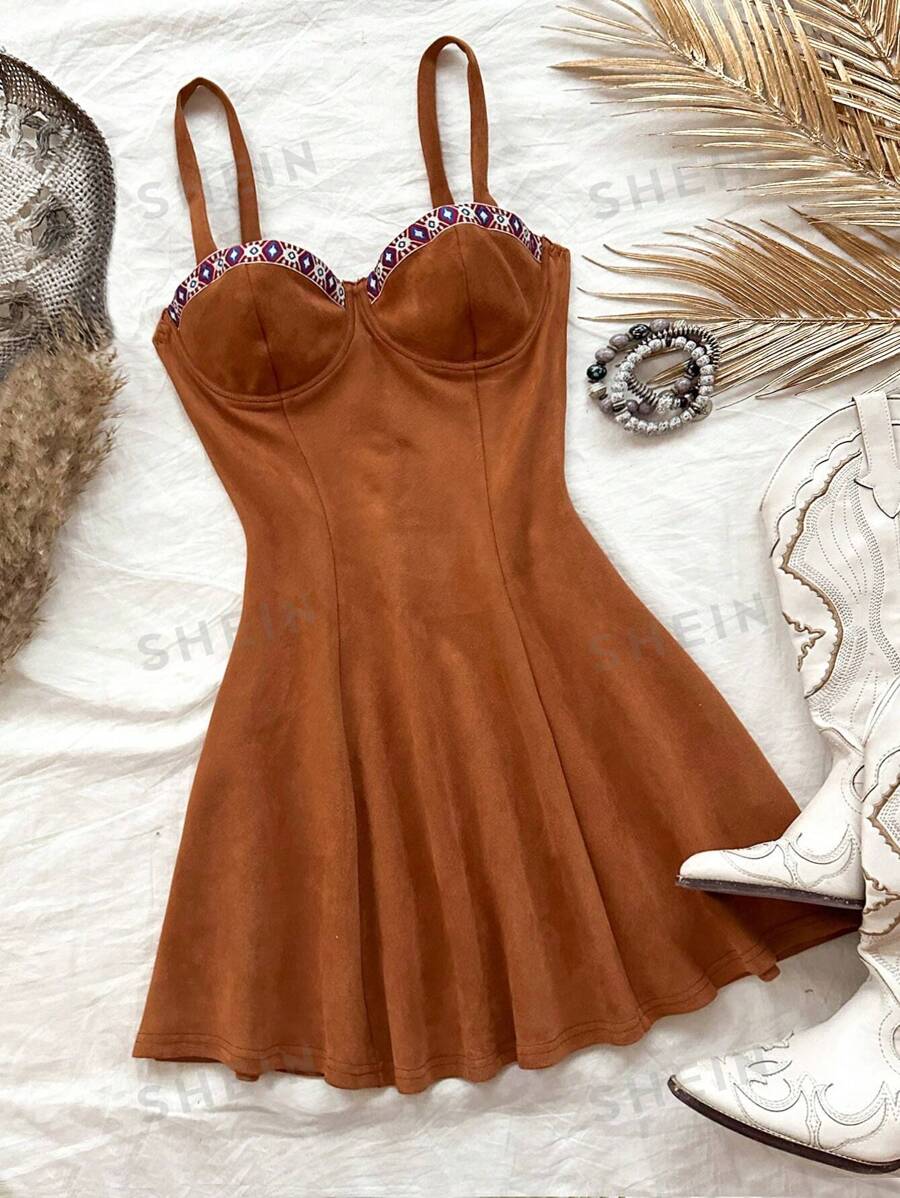 SHEIN WYWH Plus Size Women's Romantic & Cute Deer Velvet Fitted Midi ...