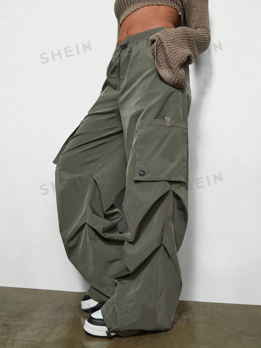 SUMWON WOMEN Nylon Baggy Fit Cargo Pants | SHEIN UK
