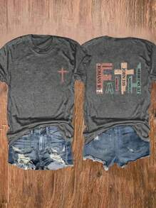 INAWLY Vintage Christian Short Sleeve Shirt With Bible Verses, Casual ...