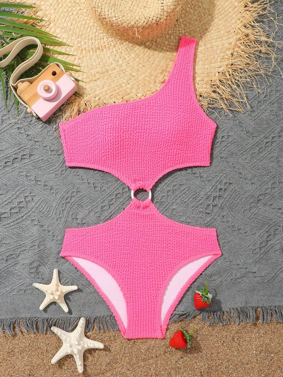 SHEIN Sensorimotor Kids Tween Girls One-Piece Asymmetrical Shoulder ...