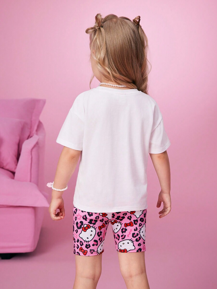 HELLO KITTY AND FRIENDS | SHEIN Young Girl 2pcs Cool Pink Cartoon ...