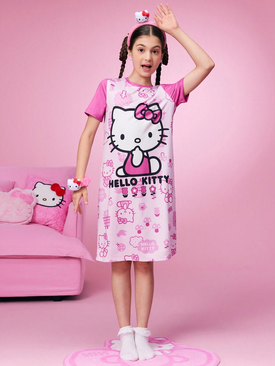 HELLO KITTY AND FRIENDS | SHEIN Tween Girl Cartoon Print Pink Cute ...