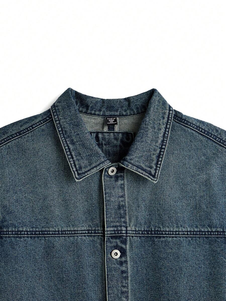 Manfinity Hypemode Plus Size Men's Orange-Grey Washed Denim Cargo Baggy ...