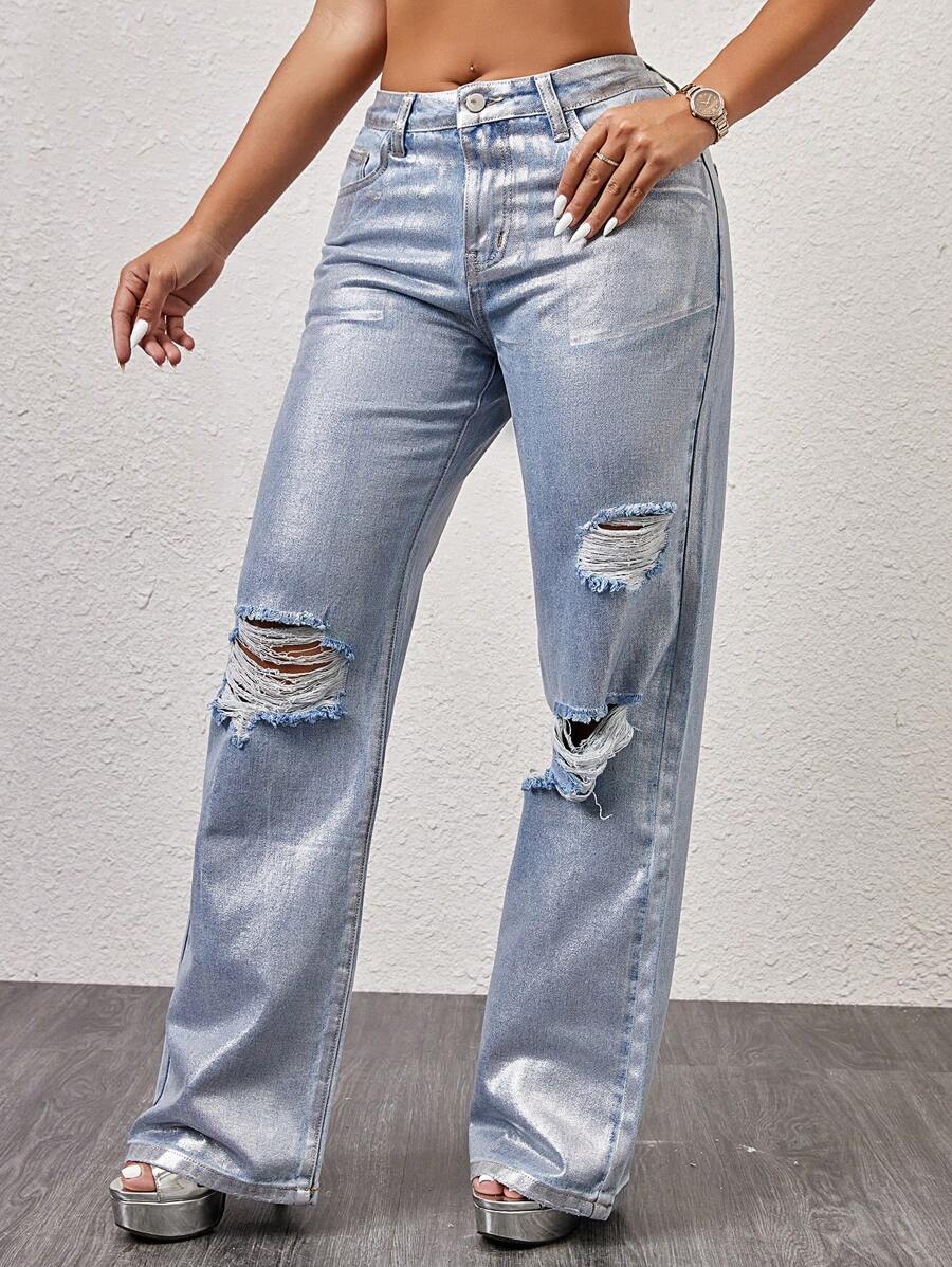 Carnival Hot Silver Holographic Slit Slanted Pocket Side Pocket ...