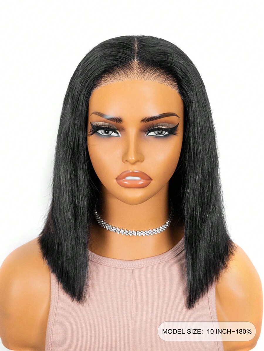 Straight 6x4 Glueless Lace Wig 180% 10-16 Inch S1 Color Short Human ...