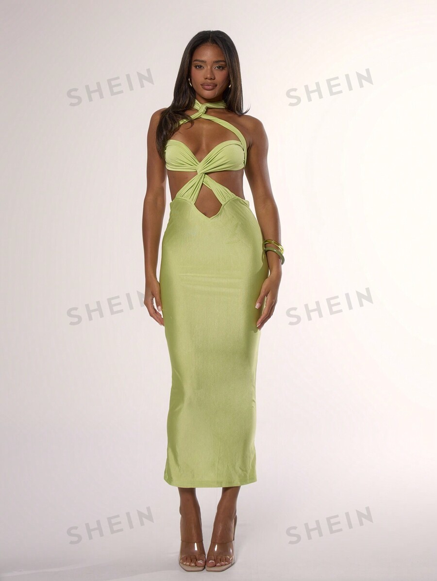 MUSERA Slinky Multi Wrap Drape Midaxi Dress | SHEIN USA