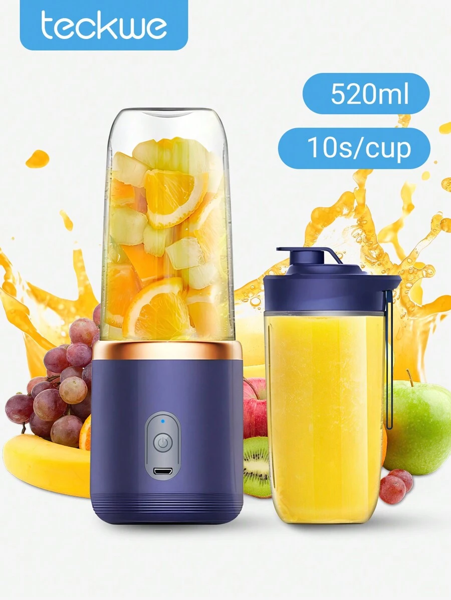 Teckwe Portable Juicer Cup,Smoothie Blender Cup,18000RPM Wireless Mini ...