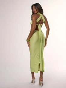 MUSERA Slinky Multi Wrap Drape Midaxi Dress Elegant Spring Summer ...