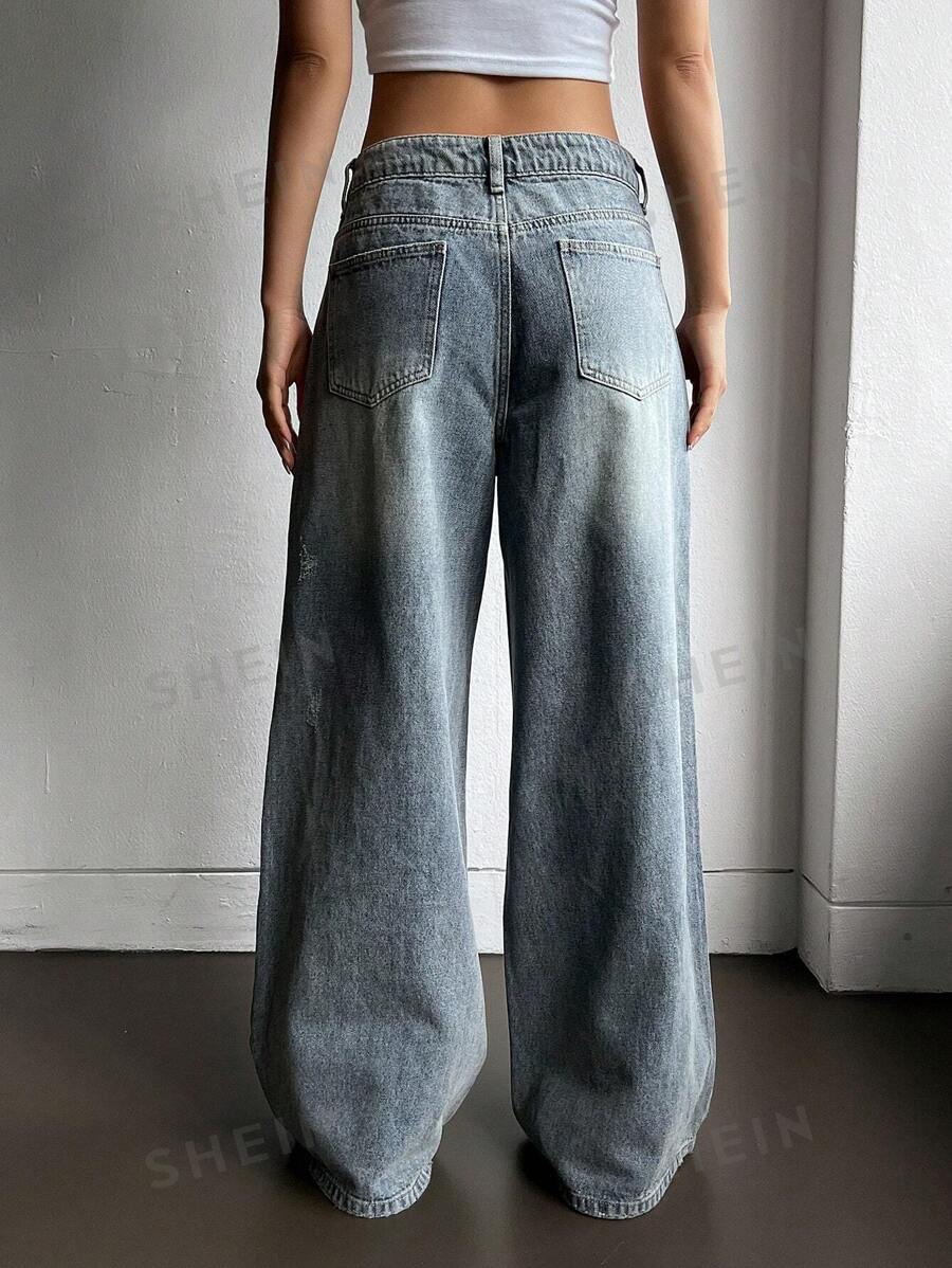 DAZY Jeans larges amples et simples pour femmes | Mode en ligne | SHEIN ...