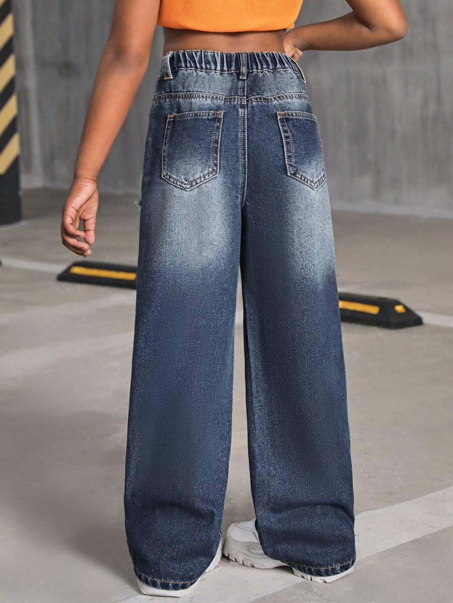 SHEIN Tween Girls Y2K Fairycore Star Shaped Patchwork Frayed Edge Decor ...