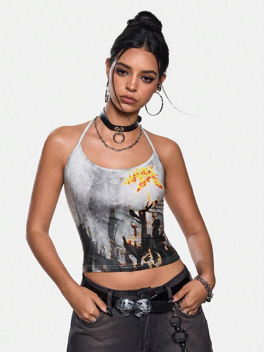 Polina Brazil Artist Slim Fit Cropped Tank Top For Women, Holiday ...