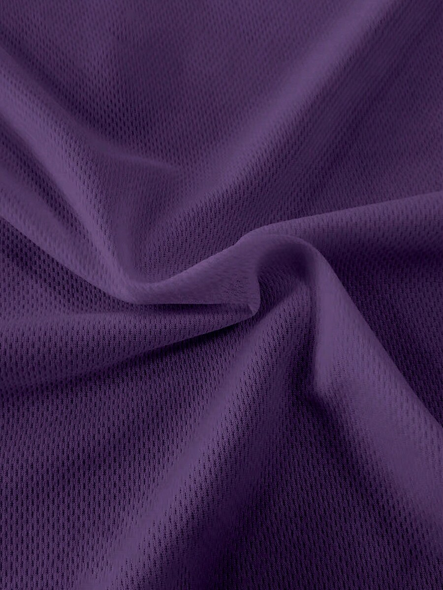 Manfinity Dauomo Men Solid Color Short Sleeve Purple Polo Shirt For ...