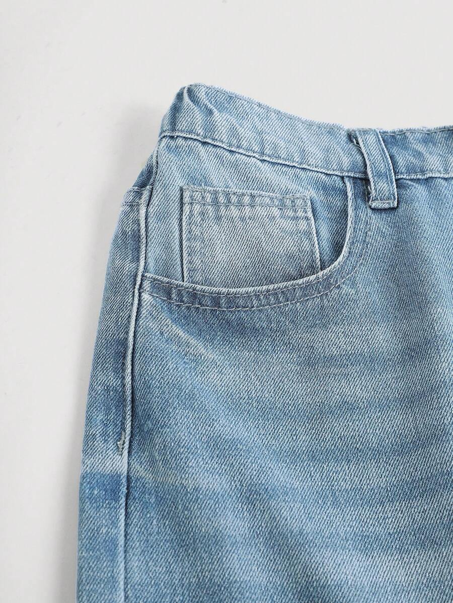 SHEIN Teen Girl Y2K Loose Fit Casual Denim Pants With Pockets And Wide ...