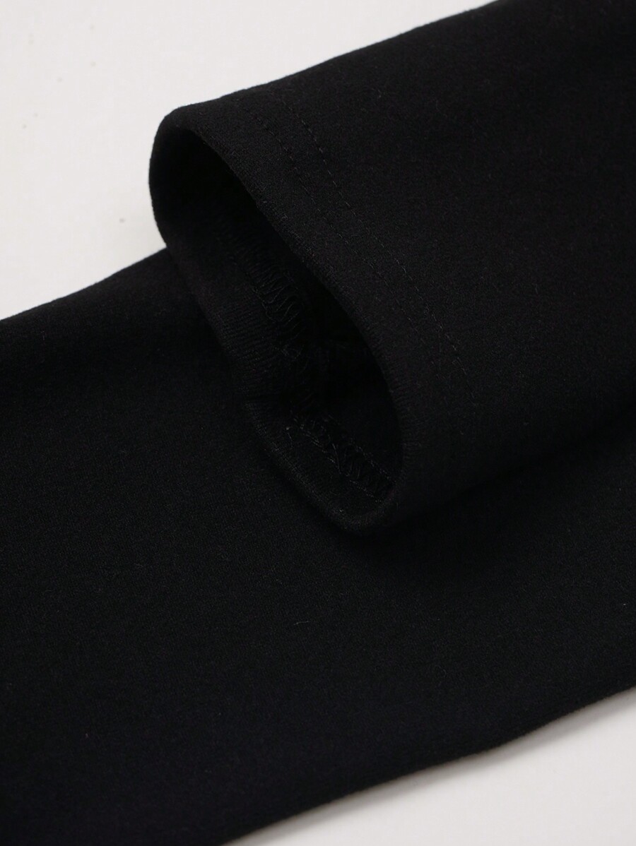 Tween Girl Black Simple & Fashionable Flare Dotted Comfortable 2 In 1 ...