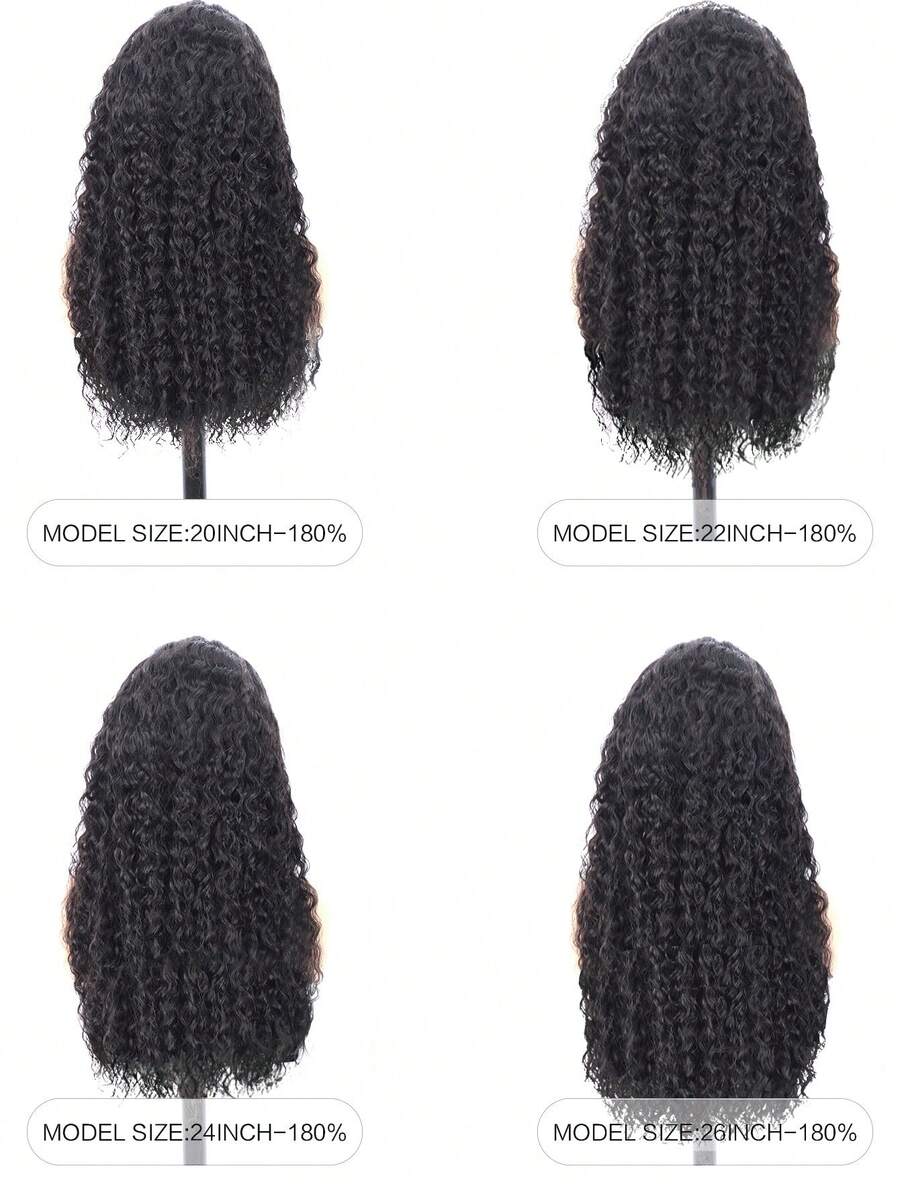 Perruque frontale en dentelle avec vagues d'eau, nœuds blanchis ...