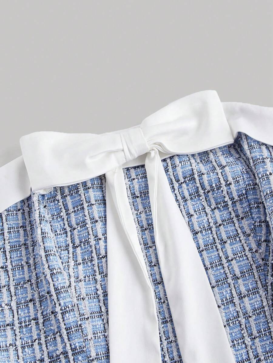 SHEIN MOD 3D Oversized Bow V-Neck A-Line Bandeau Dress For Party/Date ...