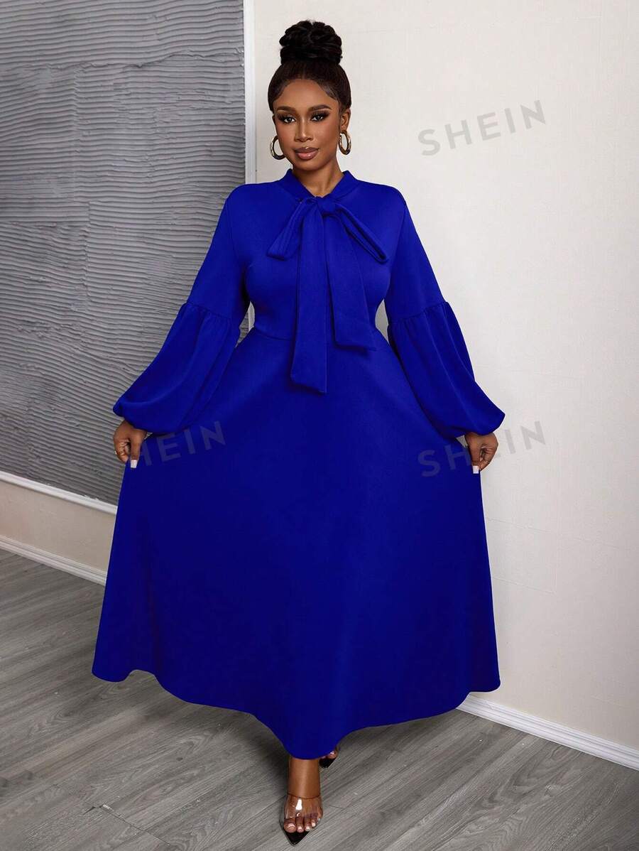 SHEIN Slayr Plus Size Women Elegant Formal Navy Blue Batwing Sleeve ...