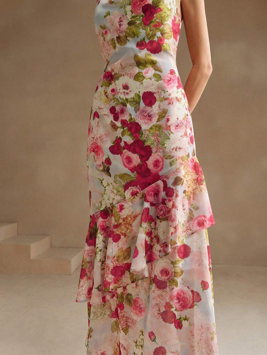 Anewsta Women's Ditsy Floral Ruffled Hem Sleeveless Dress, Summer | SHEIN USA