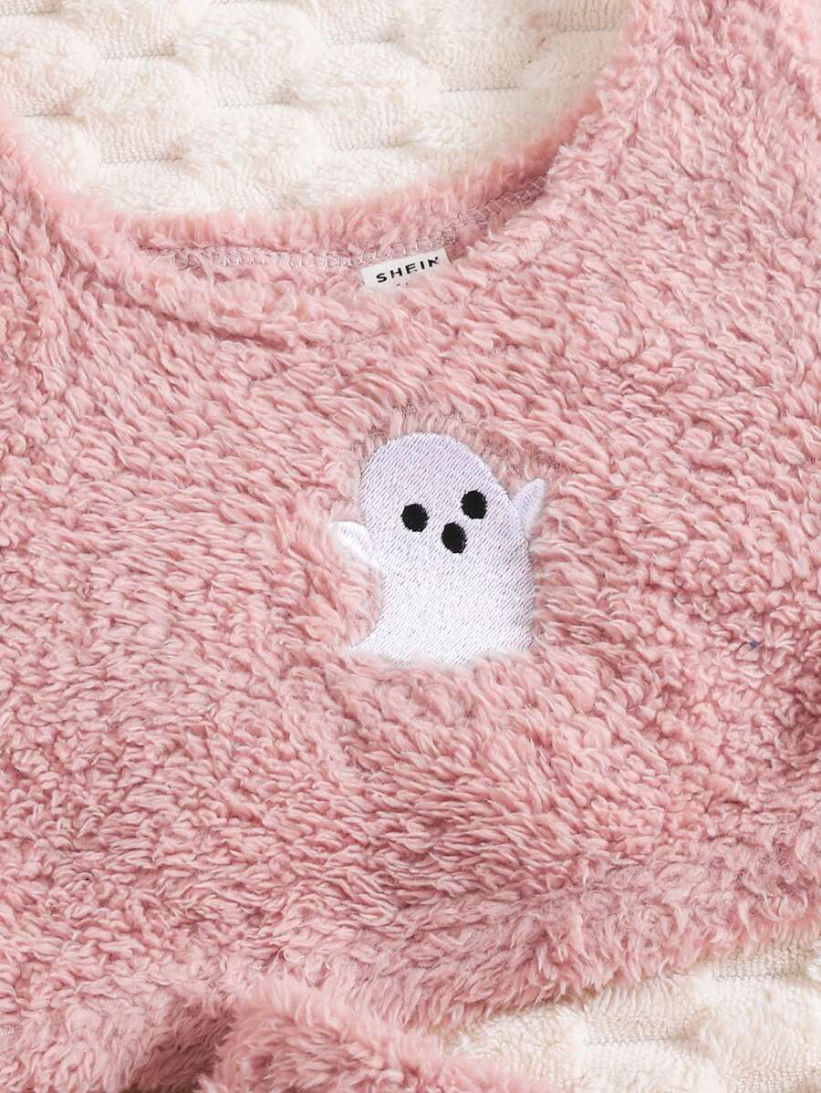 SHEIN 2pcs Tween Girls' Cute Cartoon Embroidered Vest And Shorts Fluffy ...