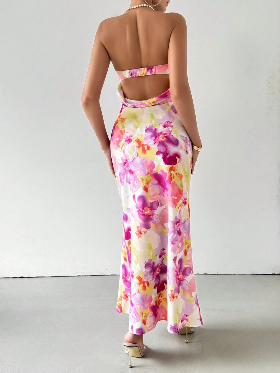 Firerie Spring Break Floral Print Backless Tube Dress | SHEIN USA