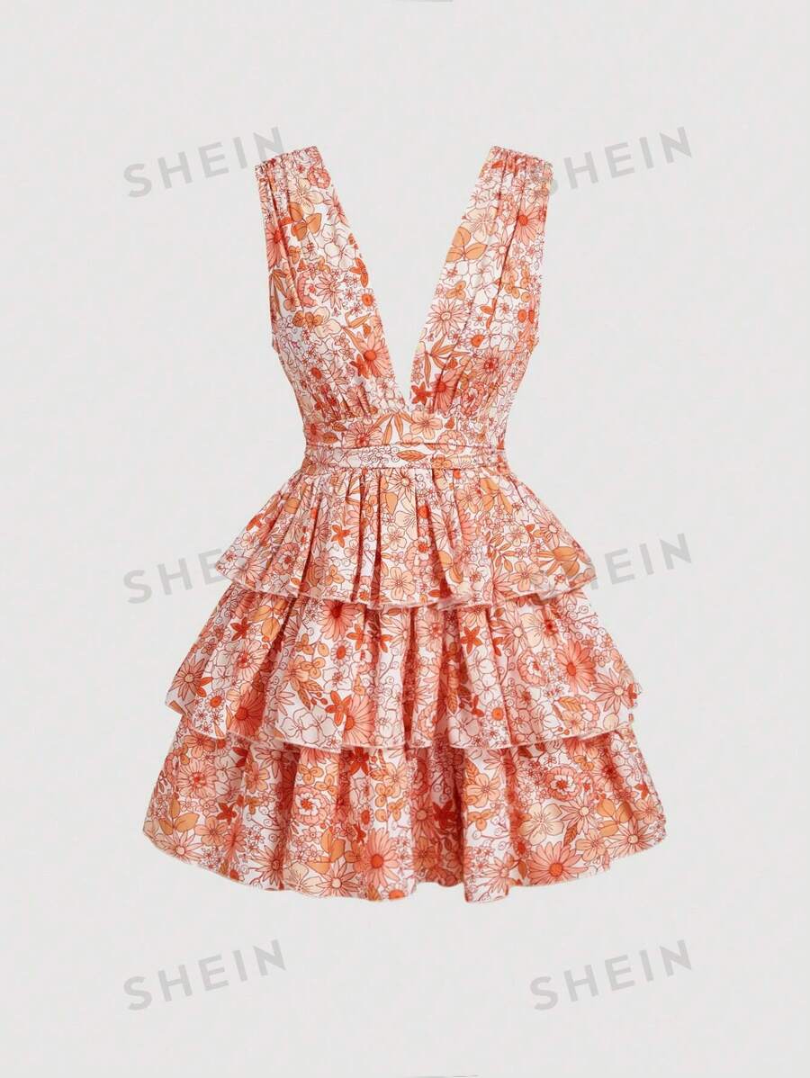SHEIN MOD Country Concert Outfit Short Dress With Pleated Front Cake ...