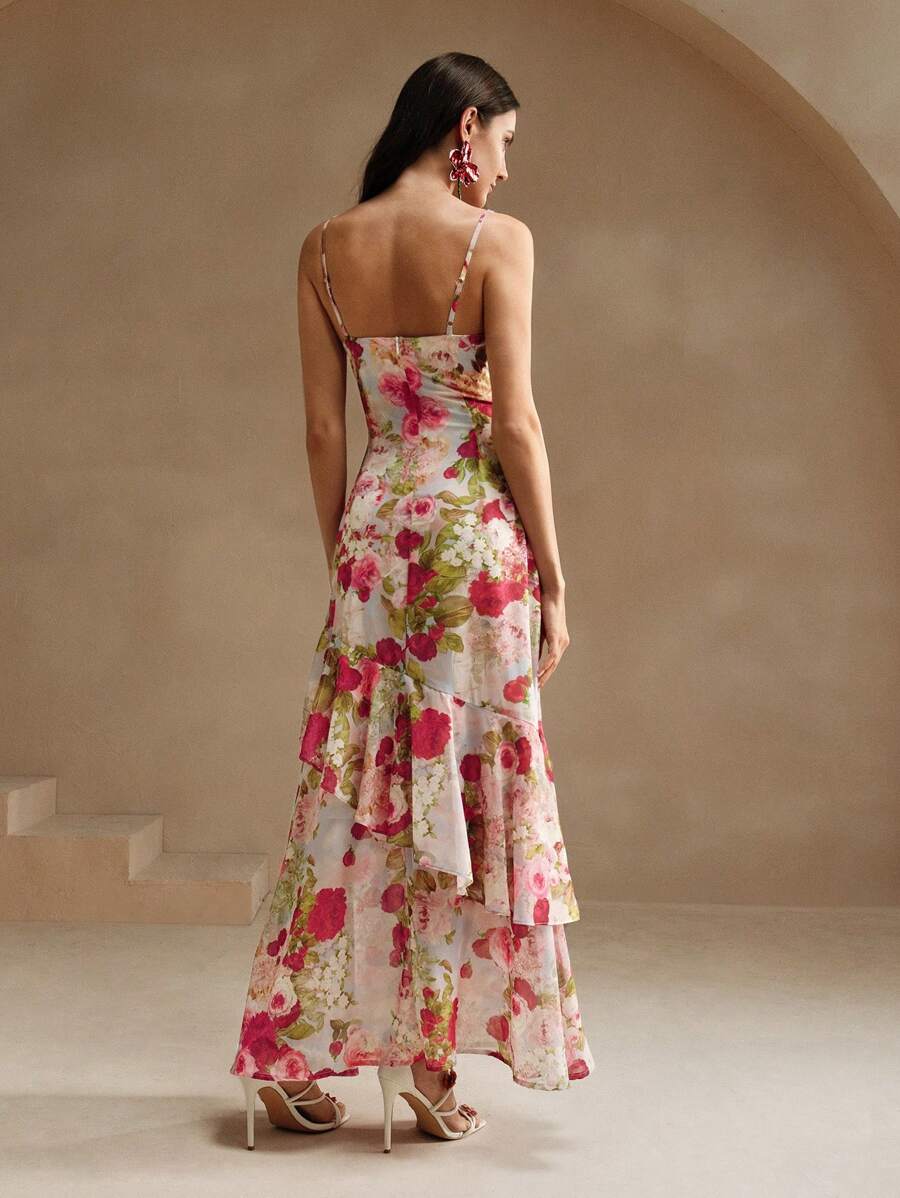 Anewsta Women's Ditsy Floral Ruffled Hem Sleeveless Dress, Summer | SHEIN USA