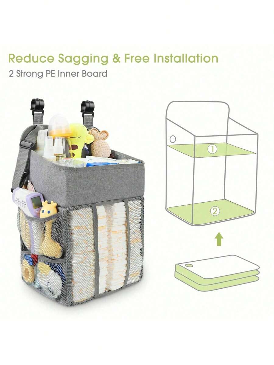 Changing Table Diaper Organizer - Baby Hanging Diaper Stacker Nursery ...