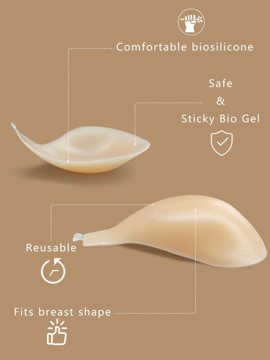 New Lift-Up Silicone Invisible Bra With Shoulder Straps, Cleavage Style ...