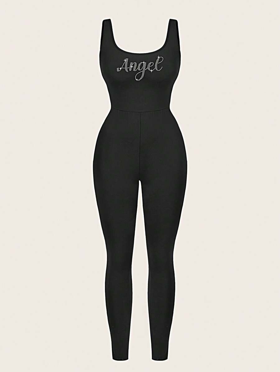 SHEIN SXY Autumn And Winter Angel Letter Rhinestone Graphic Casual High ...