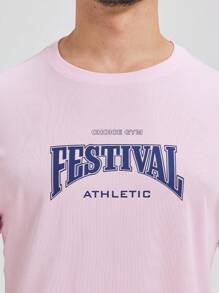 Coreblaze Boyfriend Style Men's Letter Print Crew Neck Short Sleeve ...