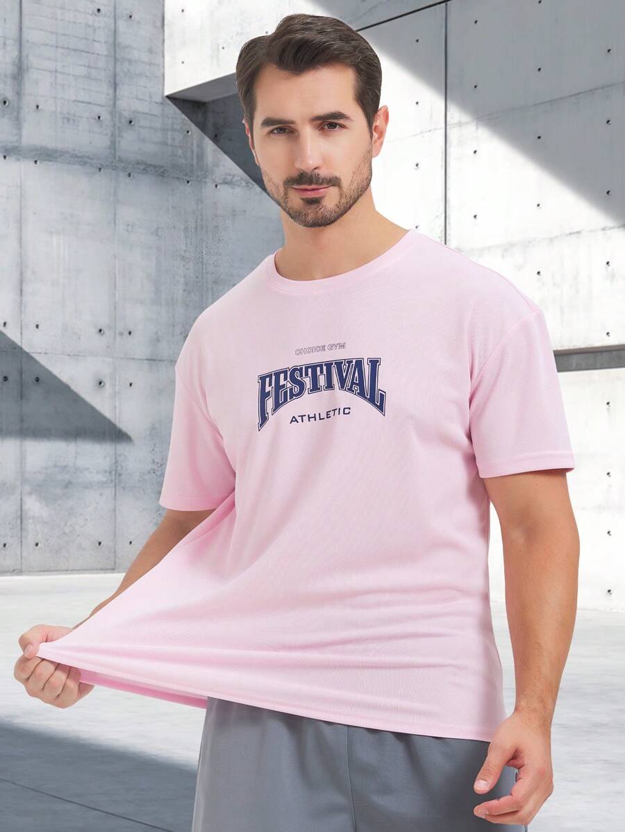Coreblaze Boyfriend Style Men's Letter Print Crew Neck Short Sleeve ...