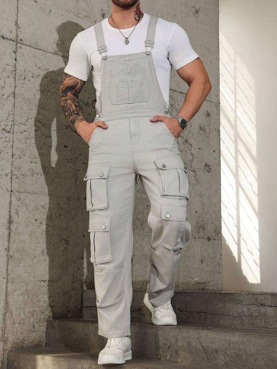 Manfinity LEGND Men's Spring And Summer Casual Solid Color Workwear ...